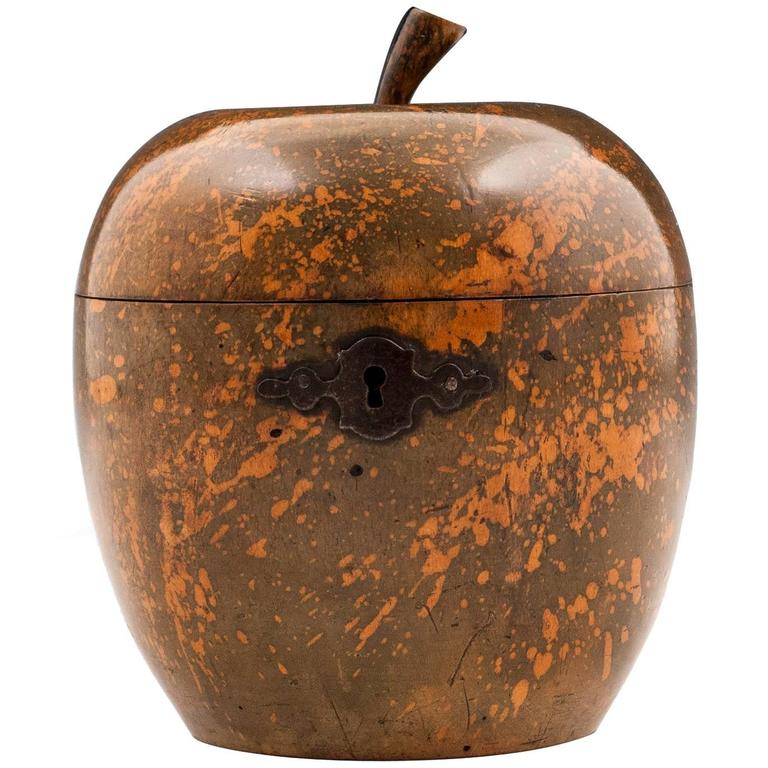 Antique Green Apple Tea Caddy at 1stDibs