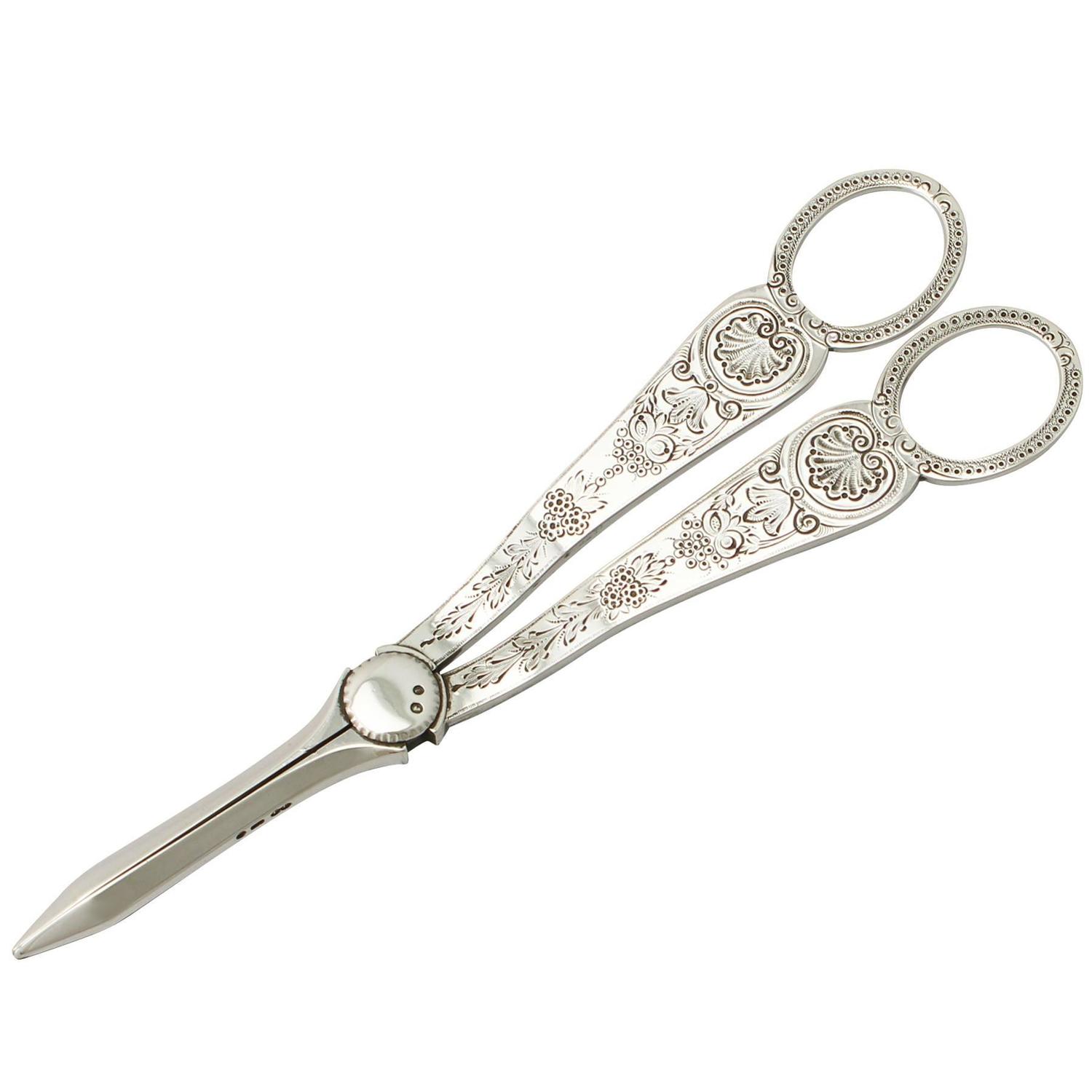 Sterling Silver Grape Shears, Antique Victorian at 1stdibs