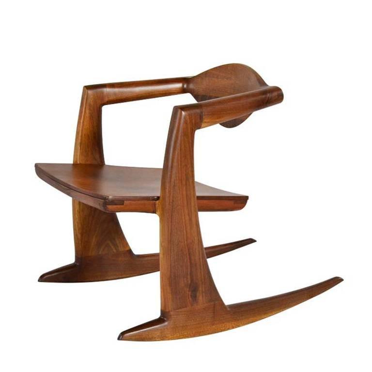 Sculpted Walnut Rocker in the Style of Wendell Castle, 1980s For Sale ...