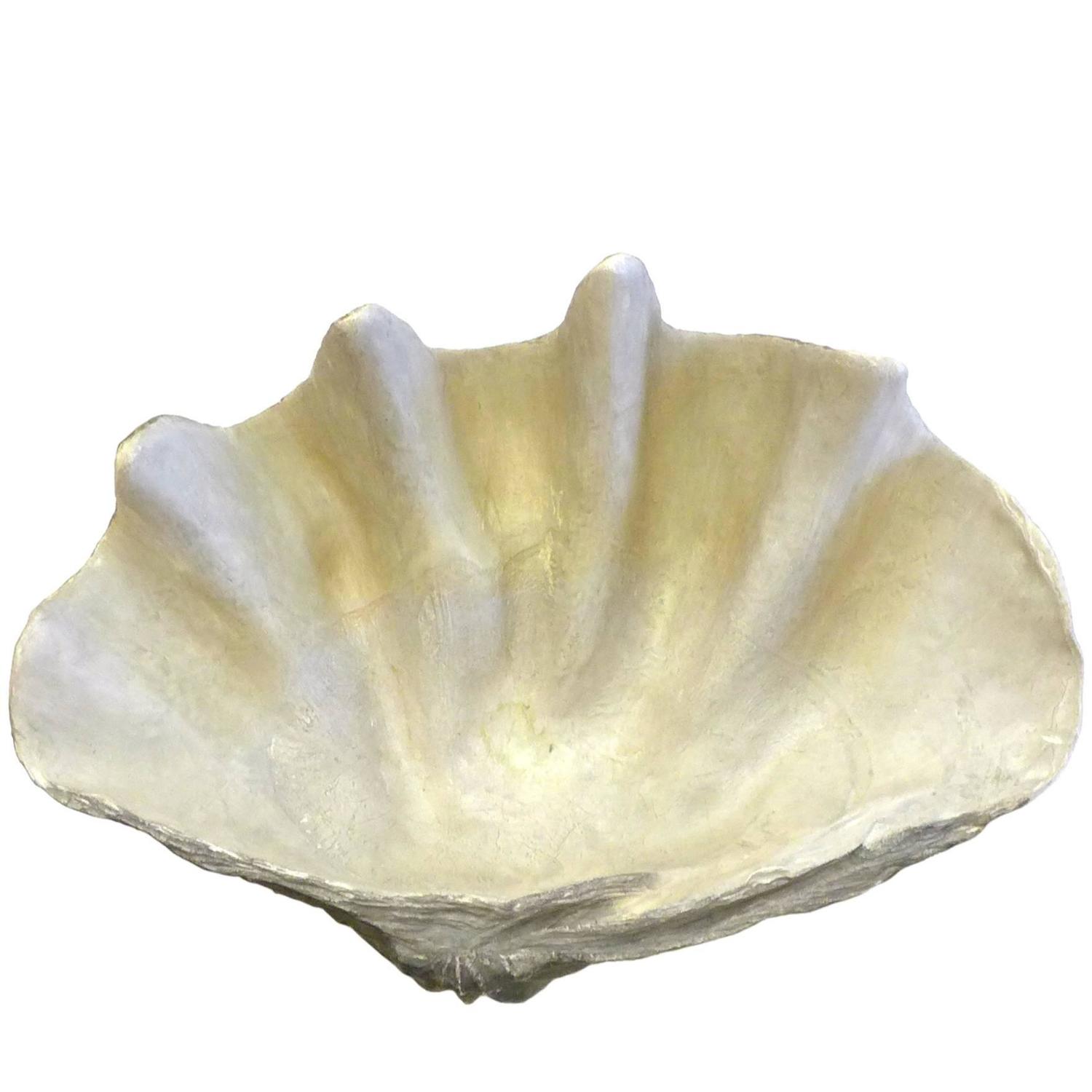 Giant Hand-Painted Fiberglass Clam Shell For Sale at 1stdibs