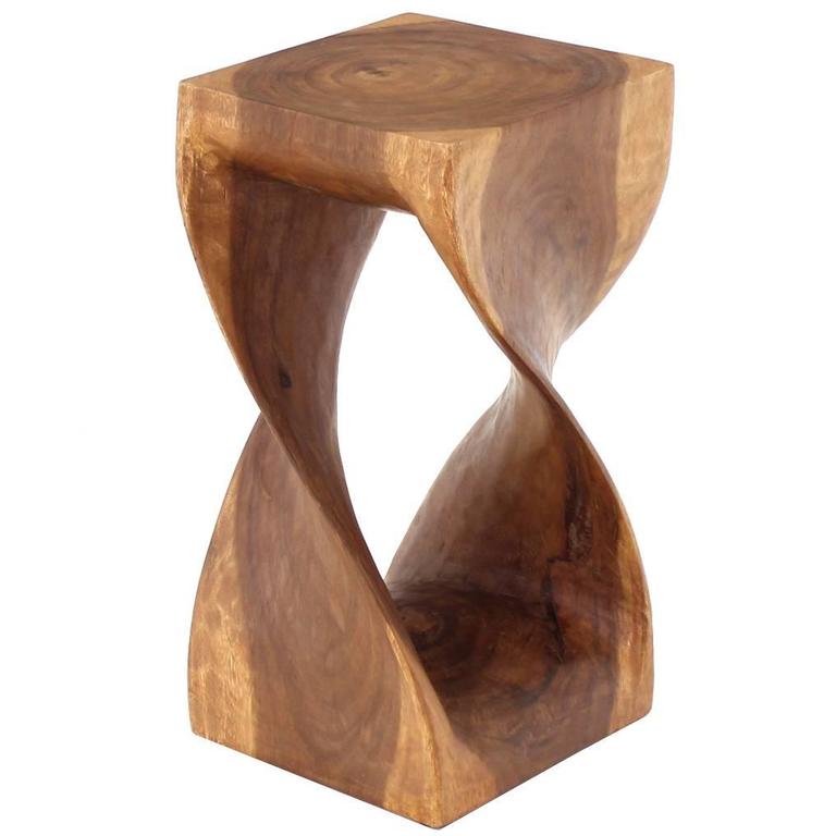 Pierced Carved Solid Wood Stand Pedestal Occasional Table at 1stDibs