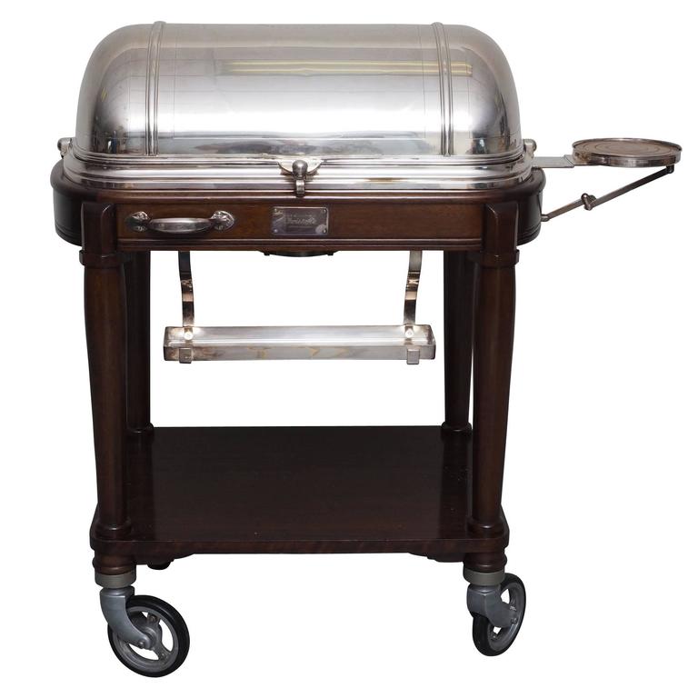 Christofle Silverplate and Mahogany Service Trolley at 1stDibs ...