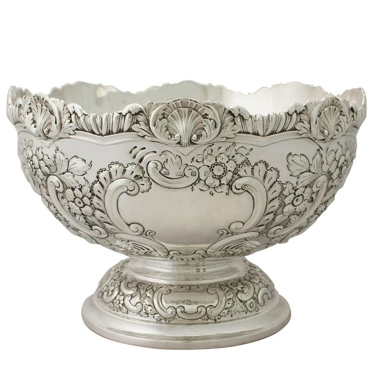 Sterling Silver Presentation Bowl/Centerpiece, Antique Victorian at 1stDibs