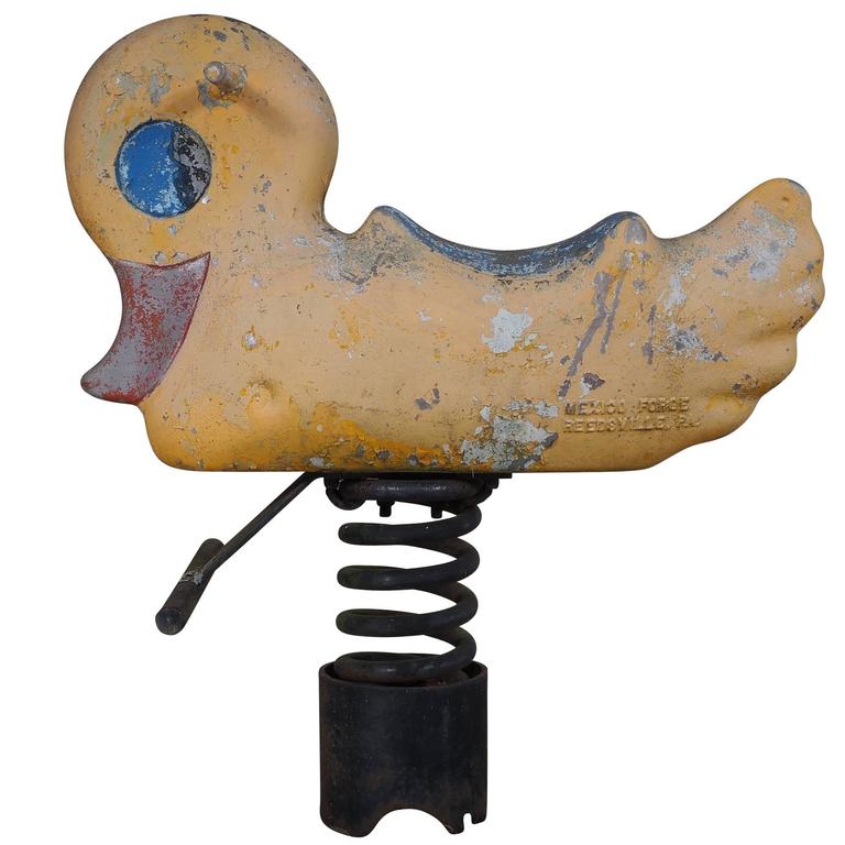 Vintage Sit-On Spring Duck Ride Toy at 1stDibs