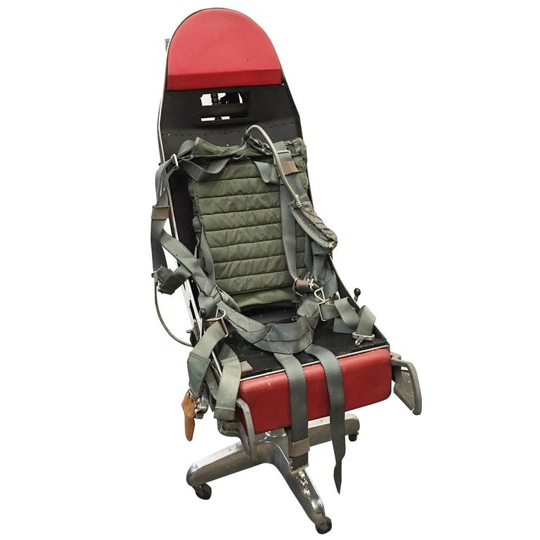 Polished F-16 Ejection Seat Turned Office Chair For Sale at 1stDibs