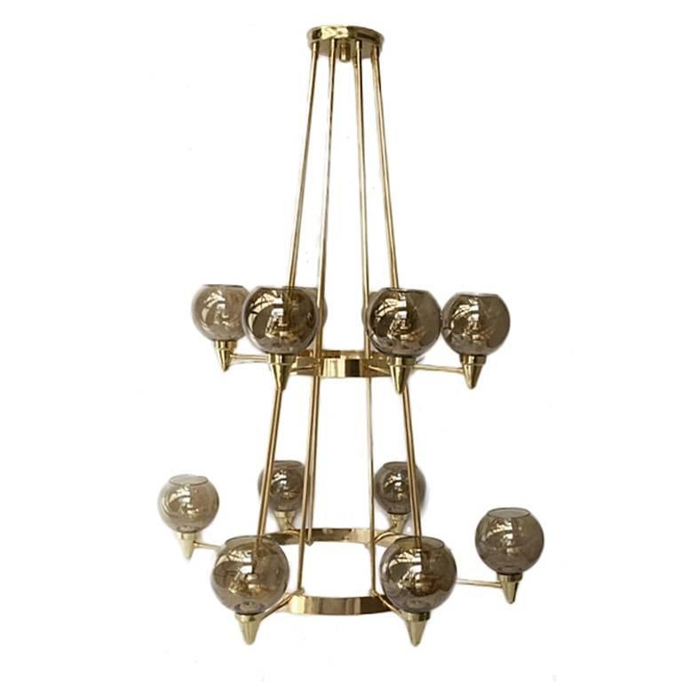 Moderne Style Double-Tiered Chandelier For Sale at 1stDibs