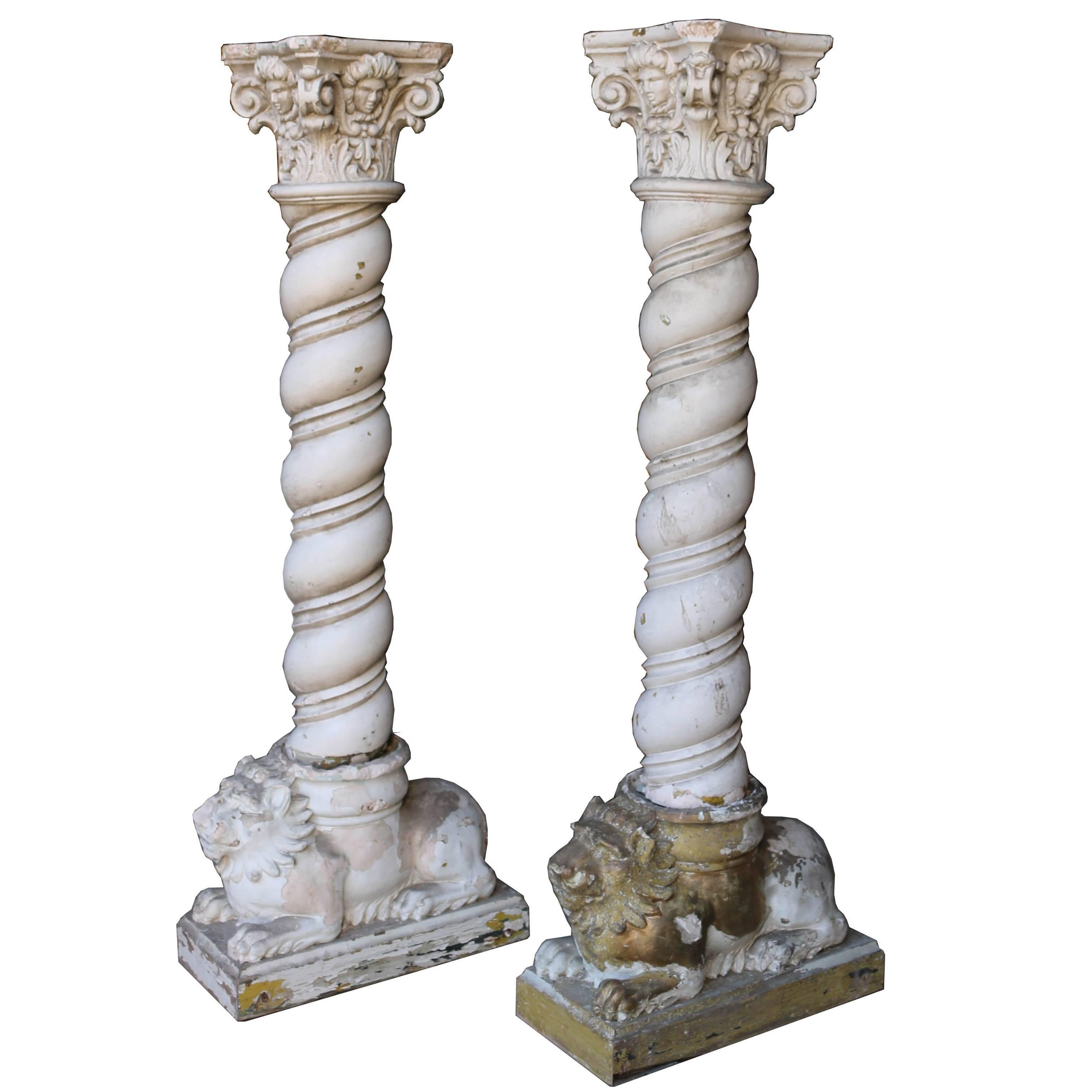 Eight Byzantine Style Plaster Columns at 1stDibs