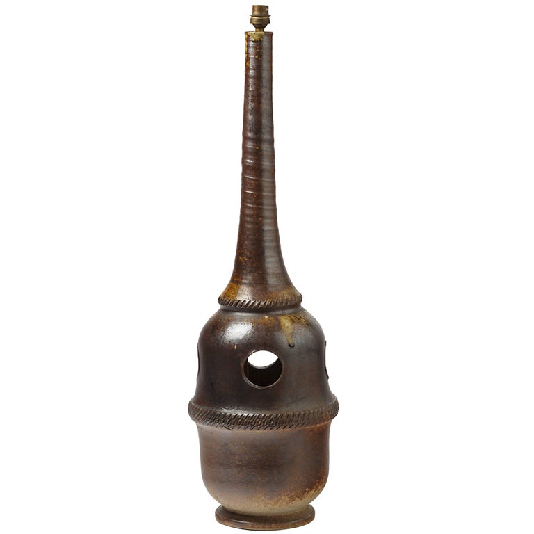Big Stoneware Lamp by André Nault, circa 1970-1980 For Sale at 1stDibs