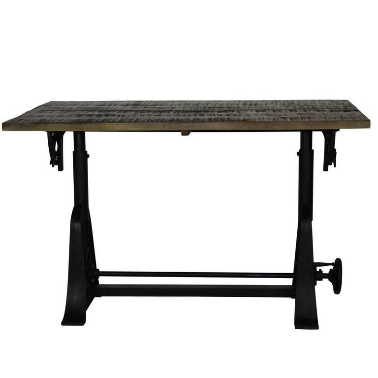 Industrial Style Drafting Table with Adjustable Height and Tilt at 1stDibs