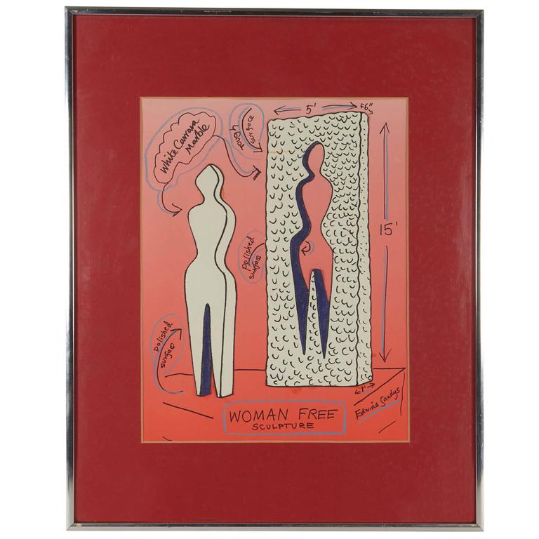 Edwina Sandys, 'Woman Free', Mixed-Media on Paper, Signed at 1stDibs