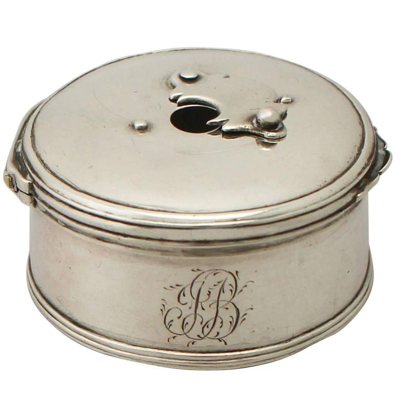 Sterling Silver Bougie Box, Antique George III at 1stDibs