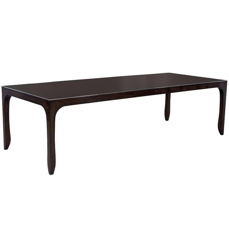Custom Walnut Dining Table Featuring Metal Inlay For Sale at 1stDibs