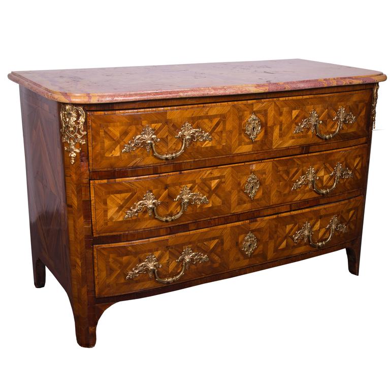 French Regence Inlaid Commode For Sale at 1stDibs