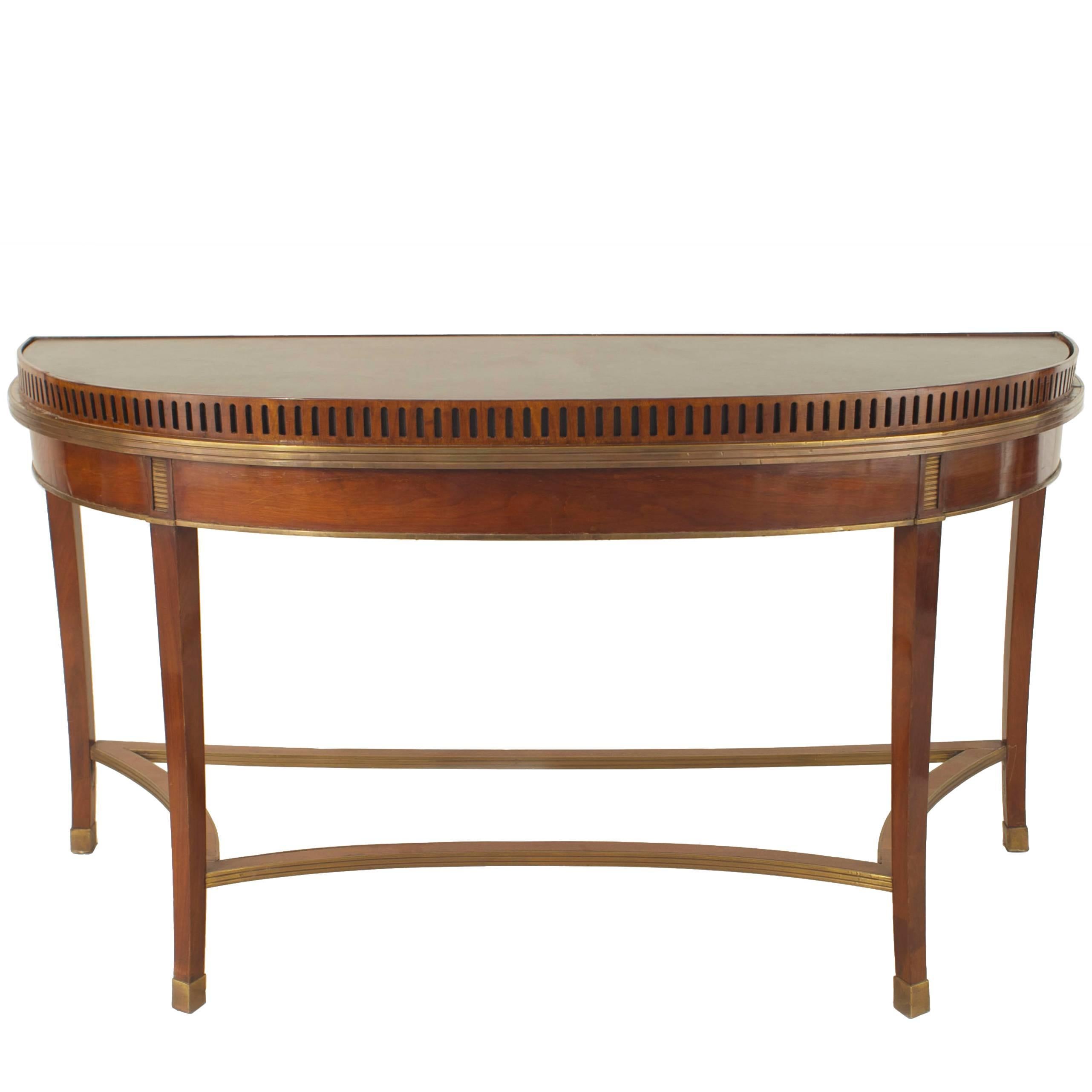 Russian Mahogany "D" Shaped Console Table For Sale at 1stDibs