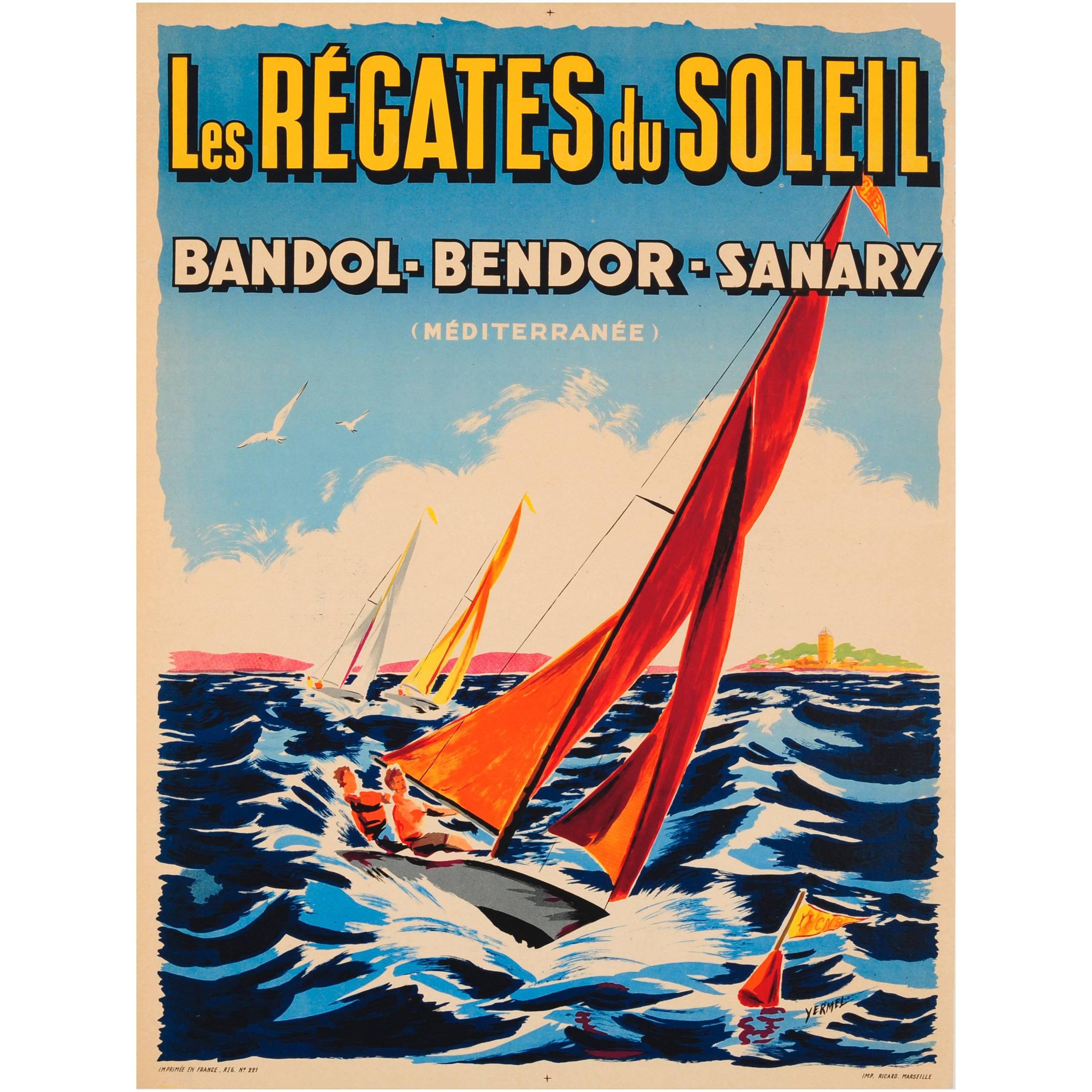 Original Vintage Sailing Event Poster for the Regatta of the Sun ...