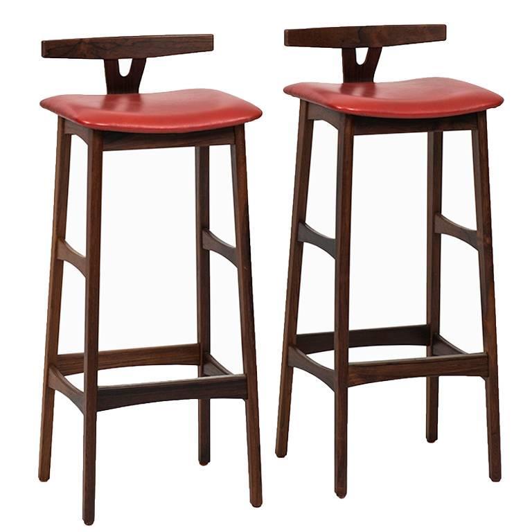 Erik Buck Bar Stools Produced by Dyrlund in Denmark at 1stDibs