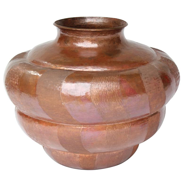 Mexico, Hand-Wrought Copper Vase at 1stDibs