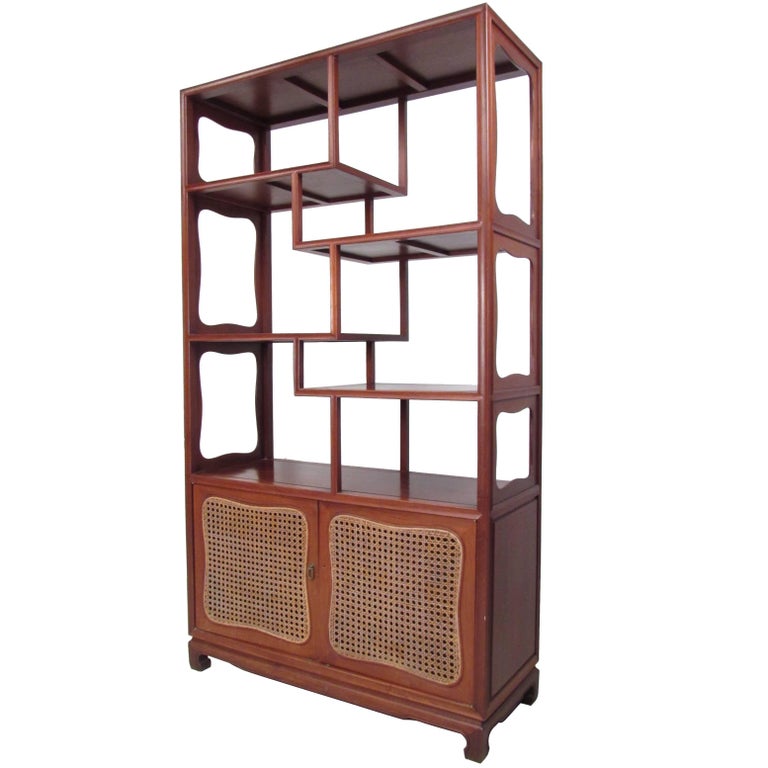 Vintage Modern Asian Influenced Wall Unit at 1stDibs