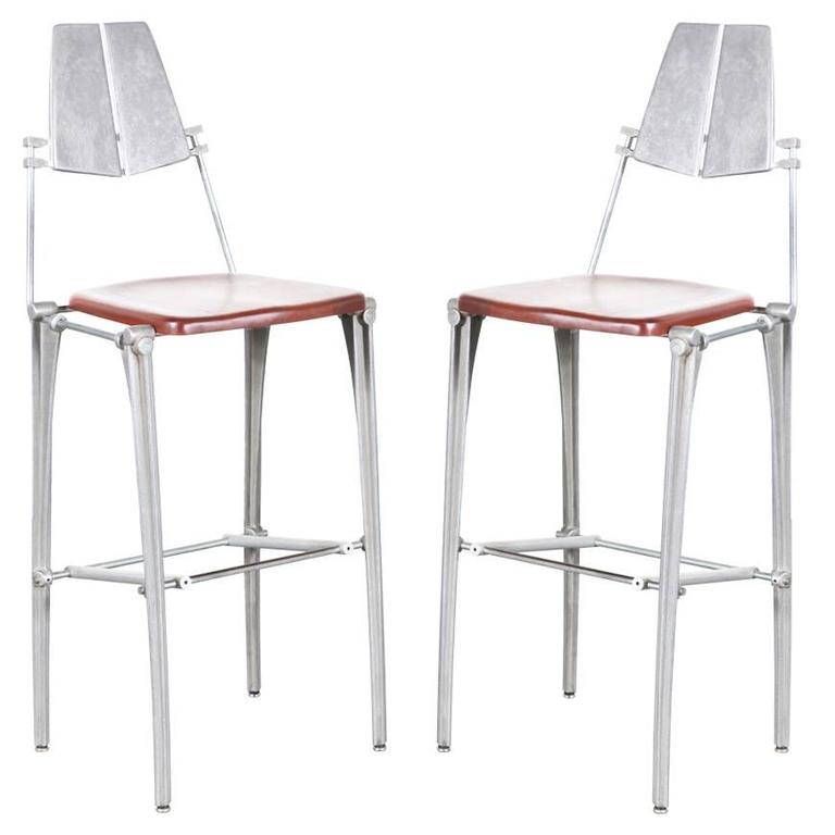 Robert Josten Cast Aluminum Bar Stools at 1stDibs