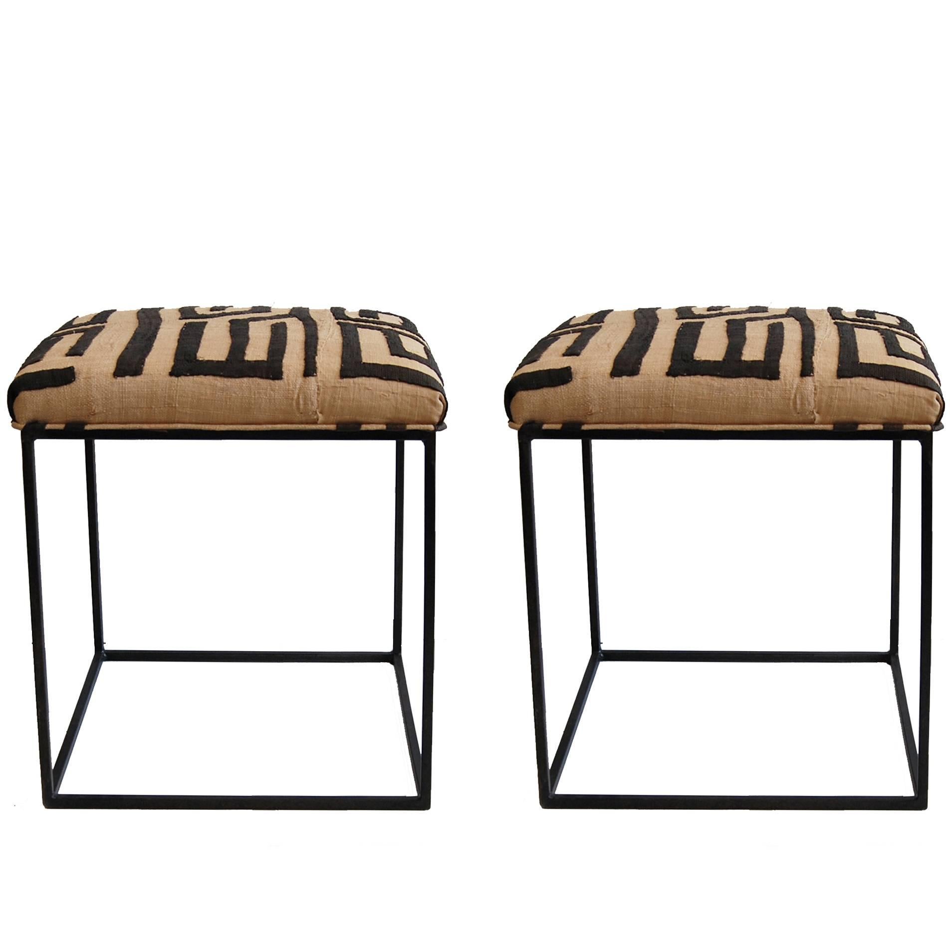 Kuba Cloth Stools Custom Designed by Towne Palm Springs For Sale at 1stDibs