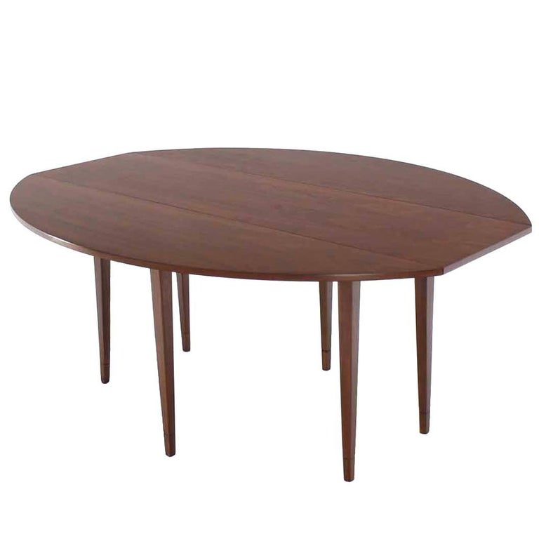 Mid Century Modern Drop Leaf Oiled Walnut Dining Table at 1stDibs