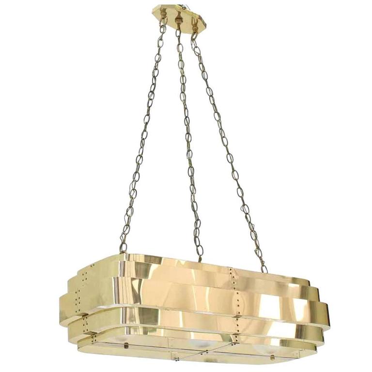 Heavy Solid Brass Light Fixture by Chapman For Sale at 1stdibs