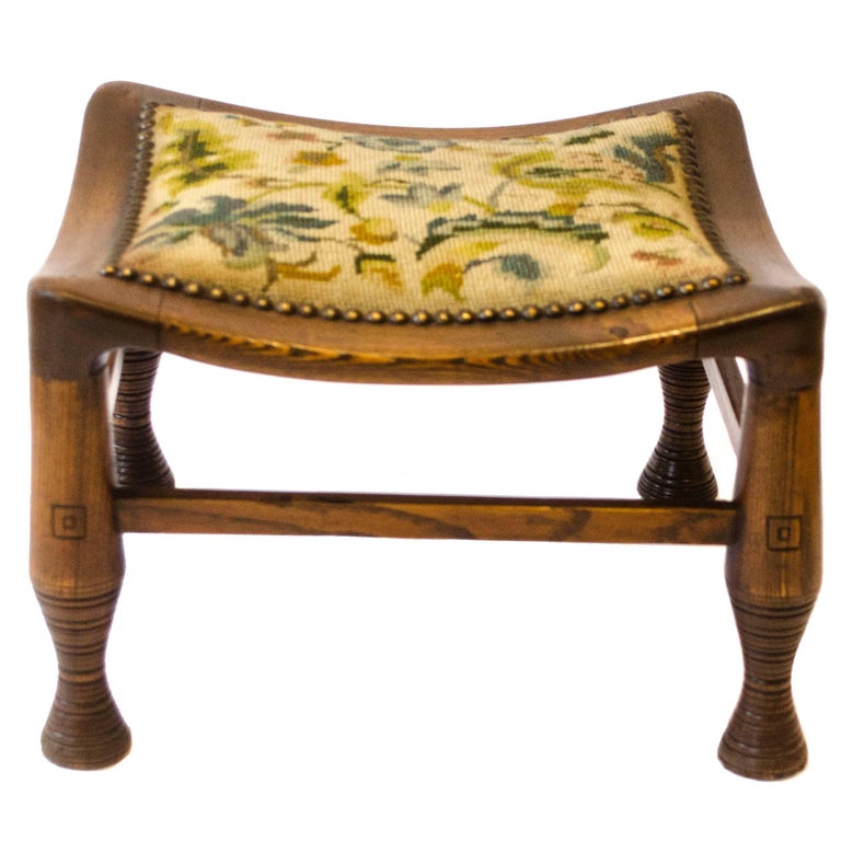 Rare Early Arts and Crafts Oak Liberty and Co Thebes Stool at 1stDibs