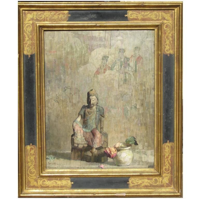 Hovsep Pushman Oil on Board, "God of Fading Flowers" For Sale at 1stdibs