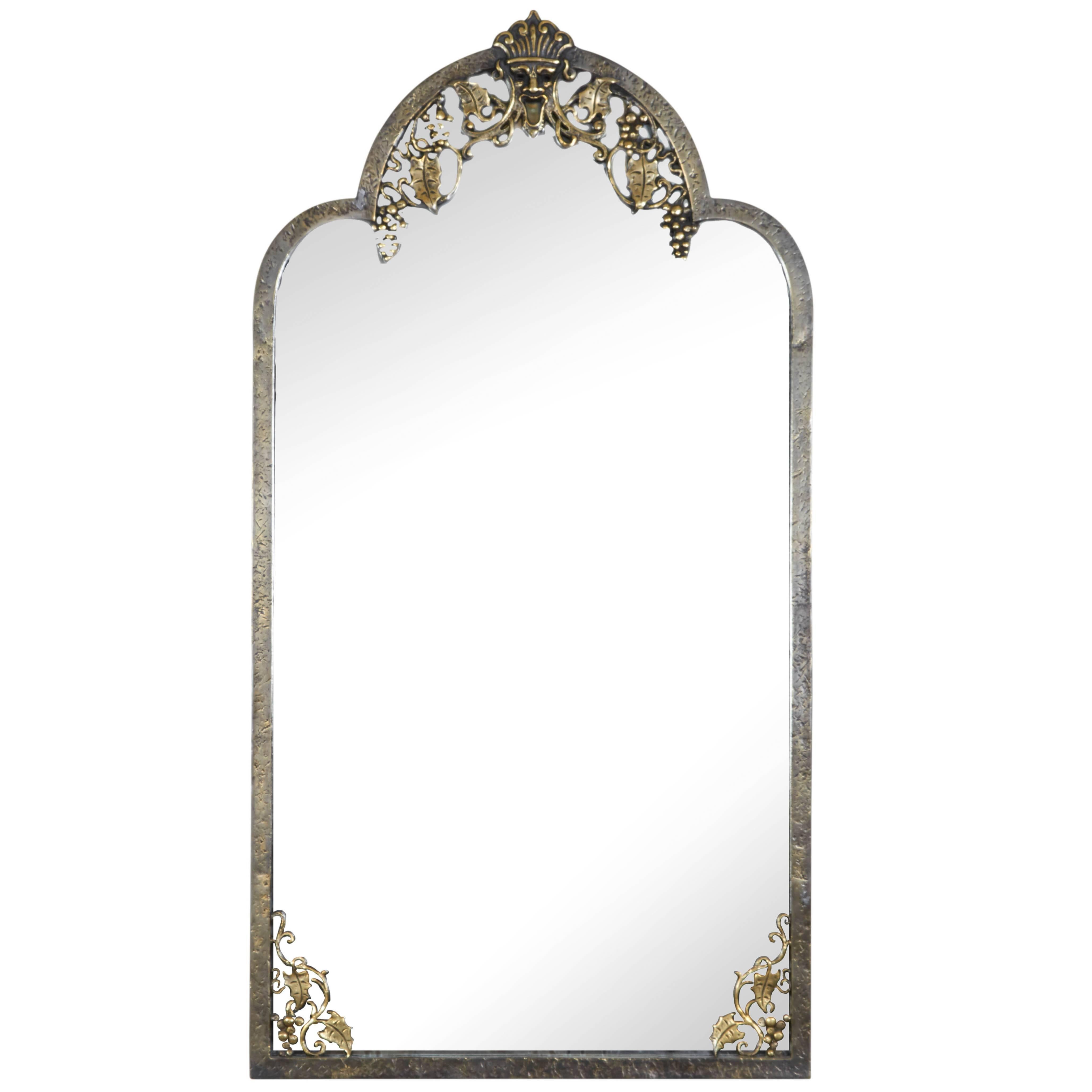Oscar Bach Bronze 'Bacchus' Wall Mirror at 1stDibs