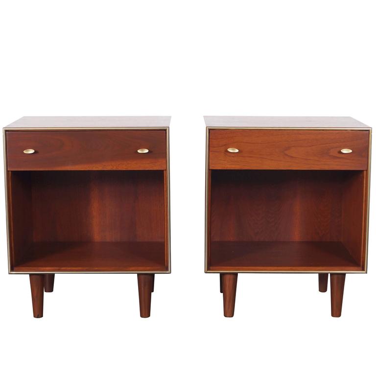Mid-Century Walnut Nightstands by R-Way at 1stDibs | rway nightstand
