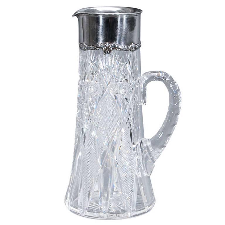 Late Georgian, Cut-Glass Crystal, Water Jug or Pitcher, Lead Glass ...