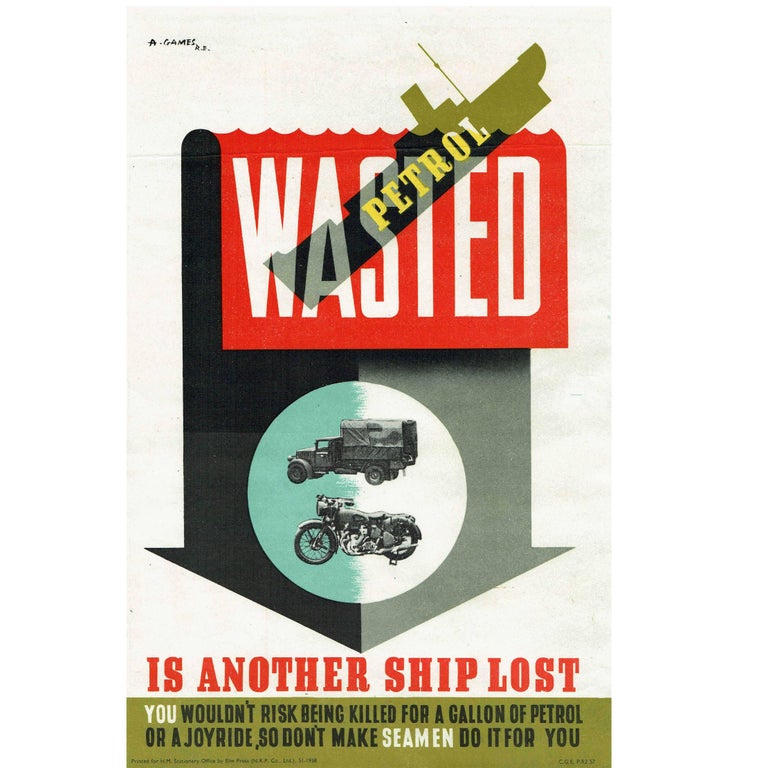 Rare Full Set of Four Original Vintage World War II Posters by Abram ...