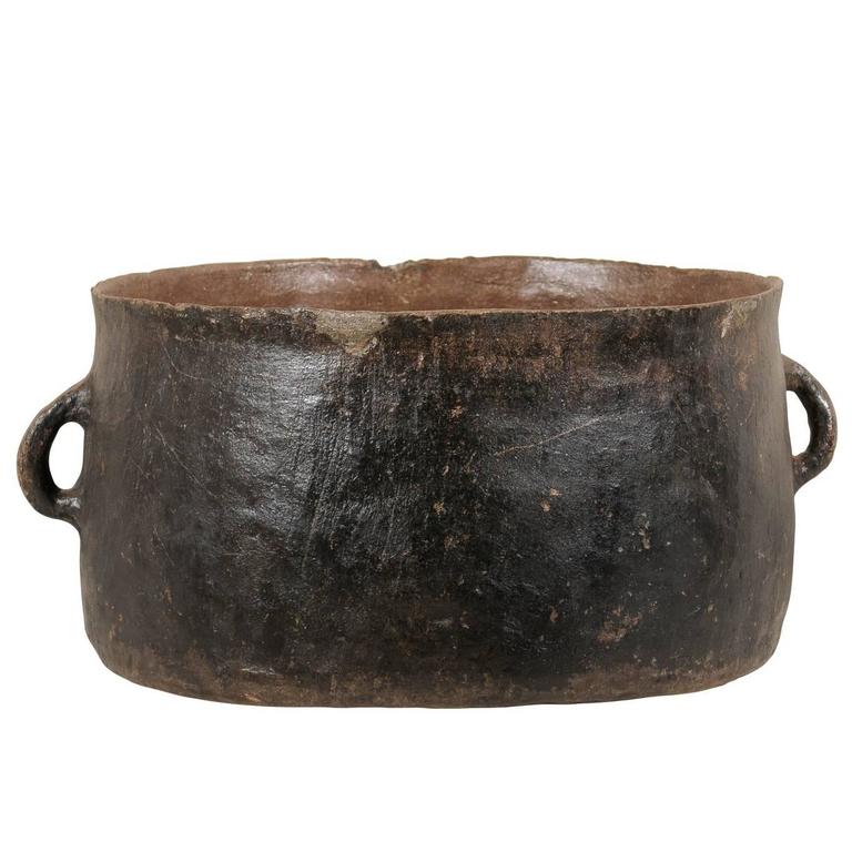 Spanish Colonial Pot from the Mid-19th Century, Wide Mouth and Two ...