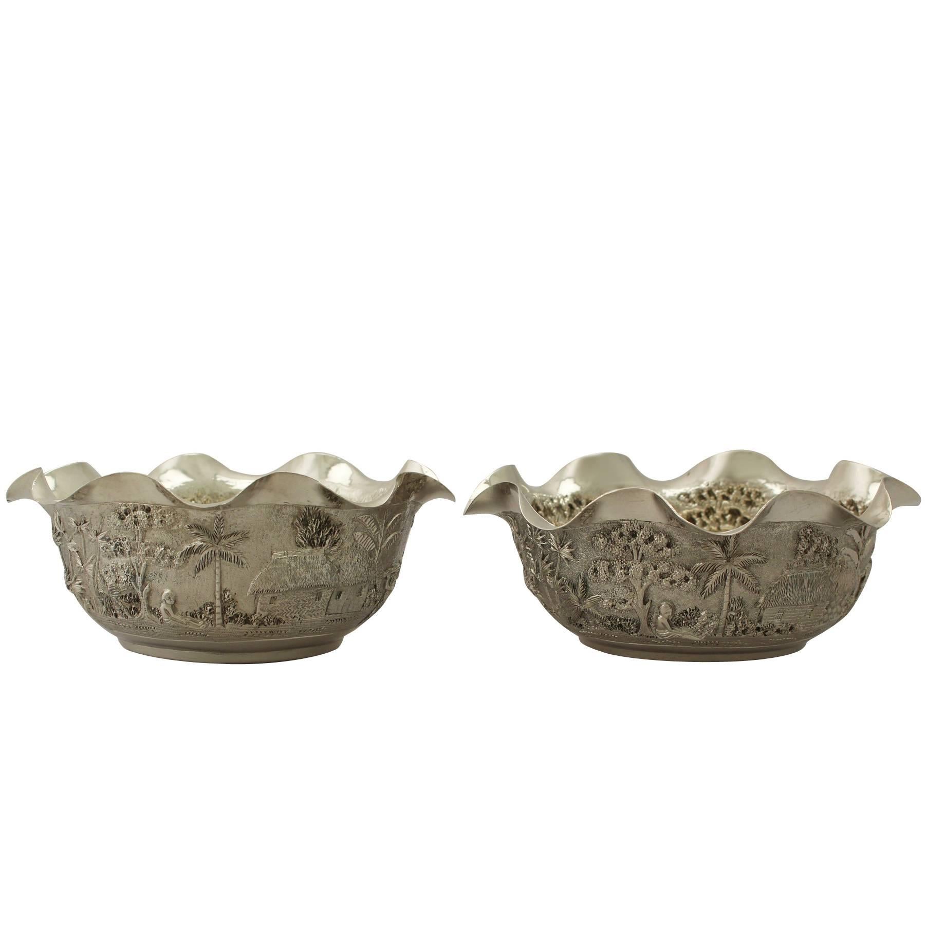 Pair of Antique Indian Silver Bowls at 1stDibs