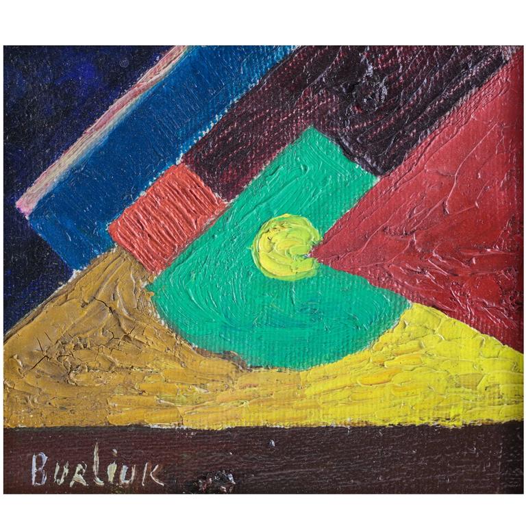 Futurist Composition Oil Painting by David Burliuk For Sale at 1stdibs
