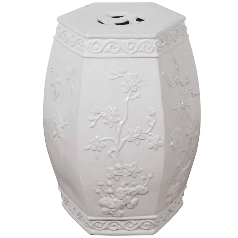 Italian Chinoiserie Style Ceramic Garden Seat at 1stDibs