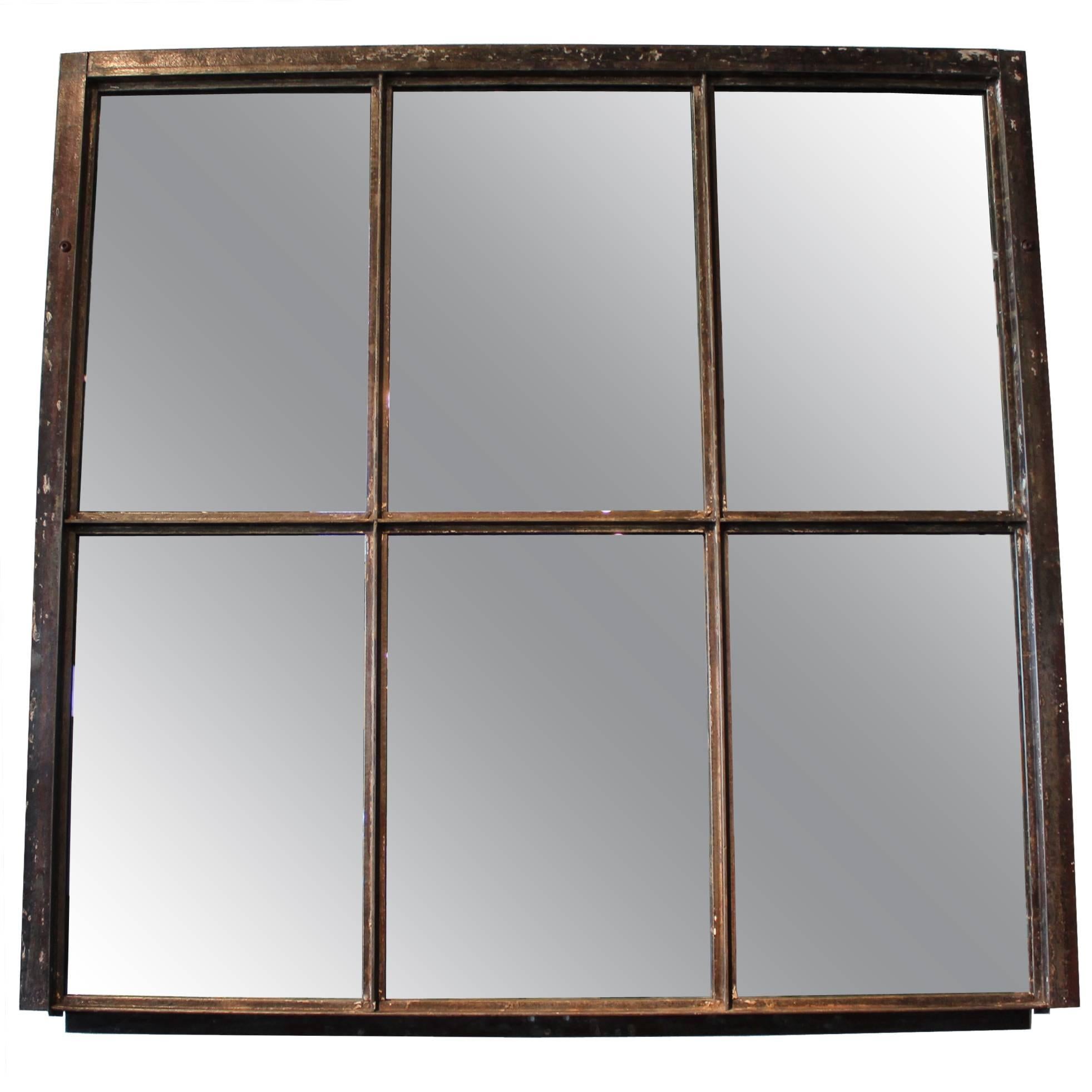 French Industrial Window Frame Mirror at 1stDibs