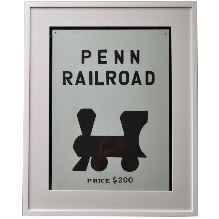 Hand-Painted "Penn Railroad" Monopoly Property at 1stDibs
