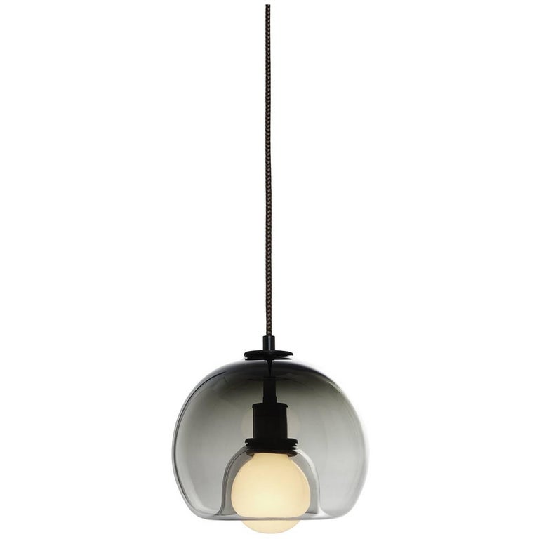 Eres Smoke Handblown Glass Orb Pendant Light For Sale At 1stdibs