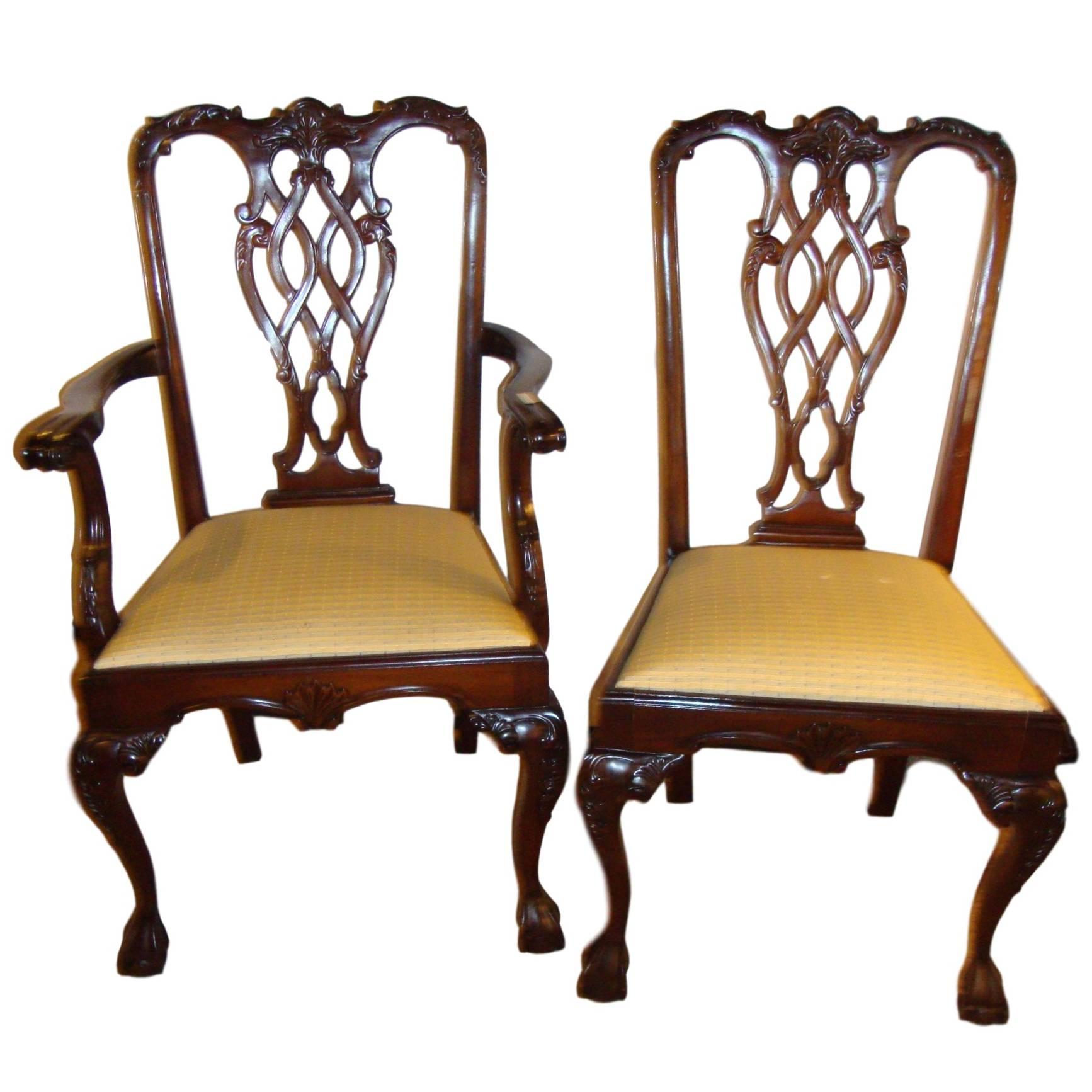 Set of Eight Chippendale Style Dining Chairs at 1stDibs | chippendale ...