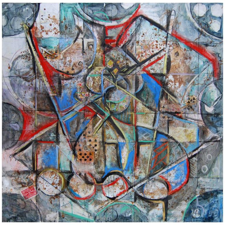 Abstract Art Painting "Puzzles and Games #2" at 1stDibs