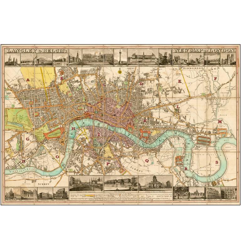 Large 1812 Antique Map of London For Sale at 1stDibs