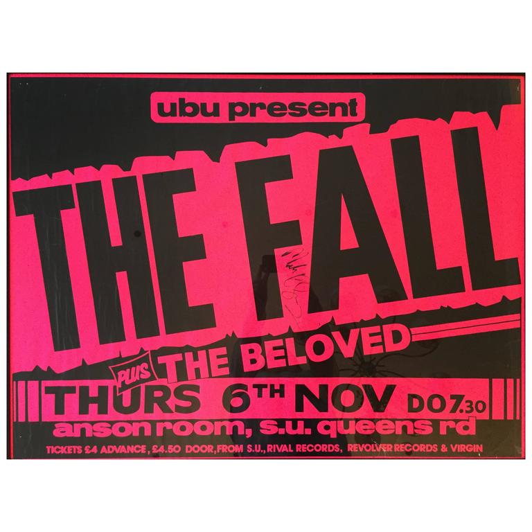 Fall Concert Poster, Signed by Mark E. Smith, 1986 at 1stDibs