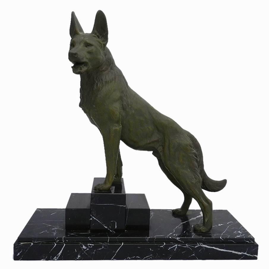 Louis-Albert Carvin French Art Deco German Shepherd Sculpture, circa ...