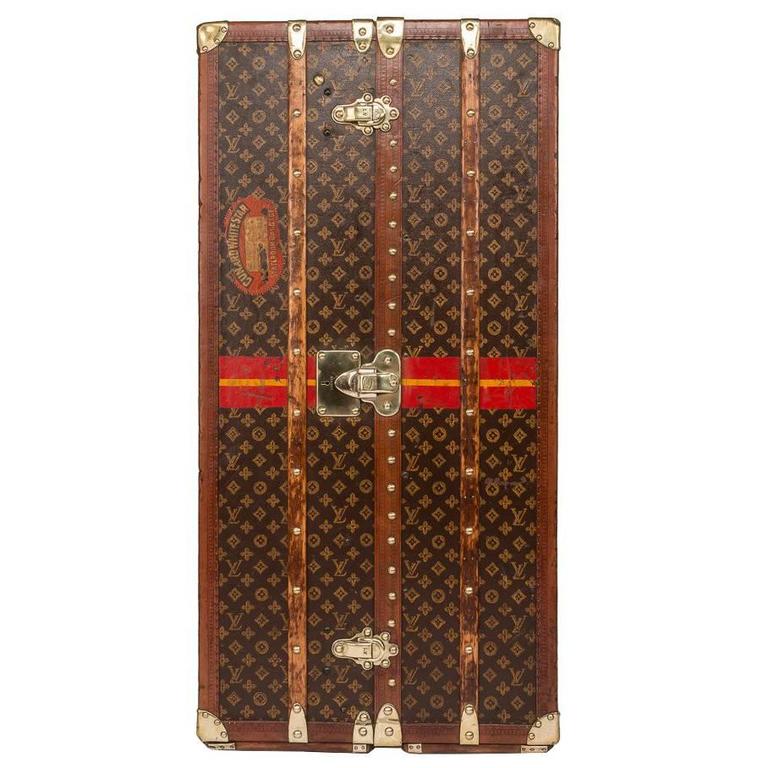 Antique 20th Century Rare Louis Vuitton Monogram Wardrobe Trunk, circa ...