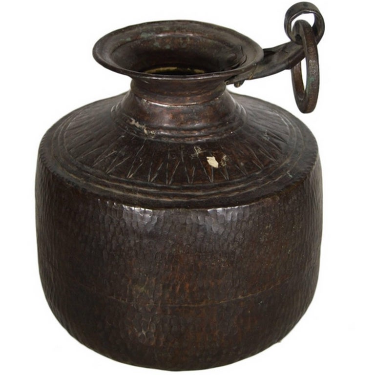 Large Indian Copper Water Jar with Lid at 1stdibs