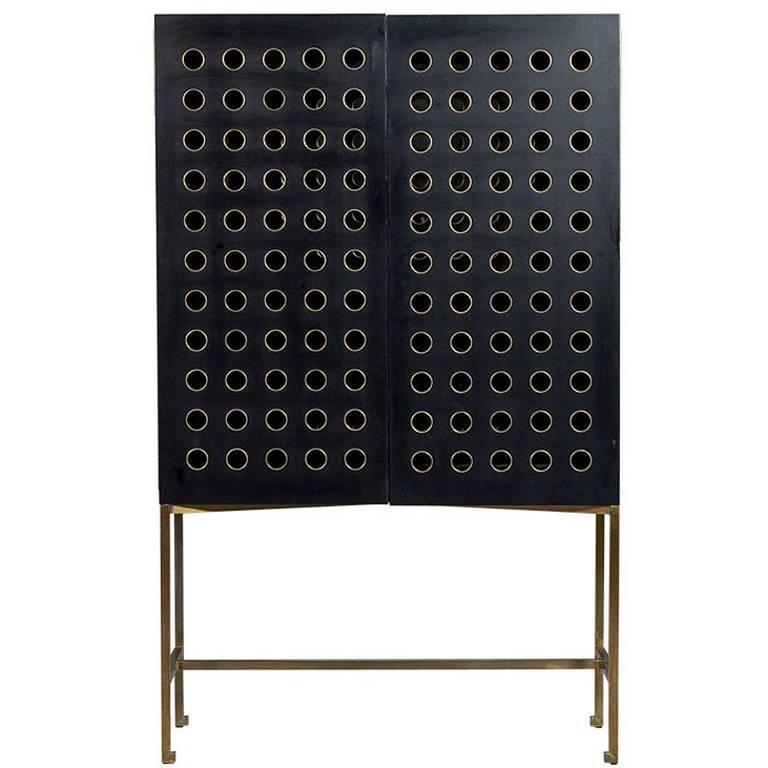 Modern Perforated Bronze Cabinet For Sale at 1stDibs