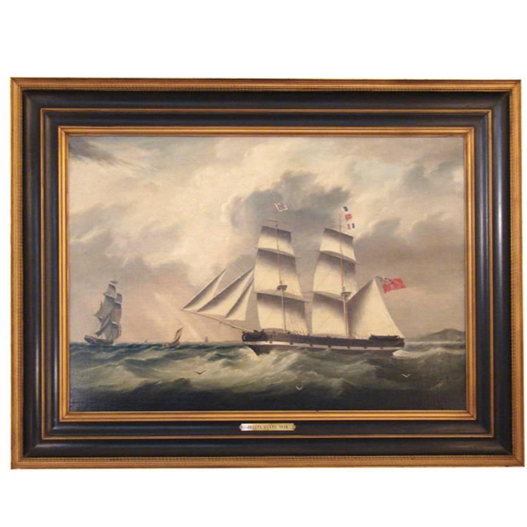 Joseph Heard Oil on Canvas of the Full-Rigged James Ray at 1stDibs