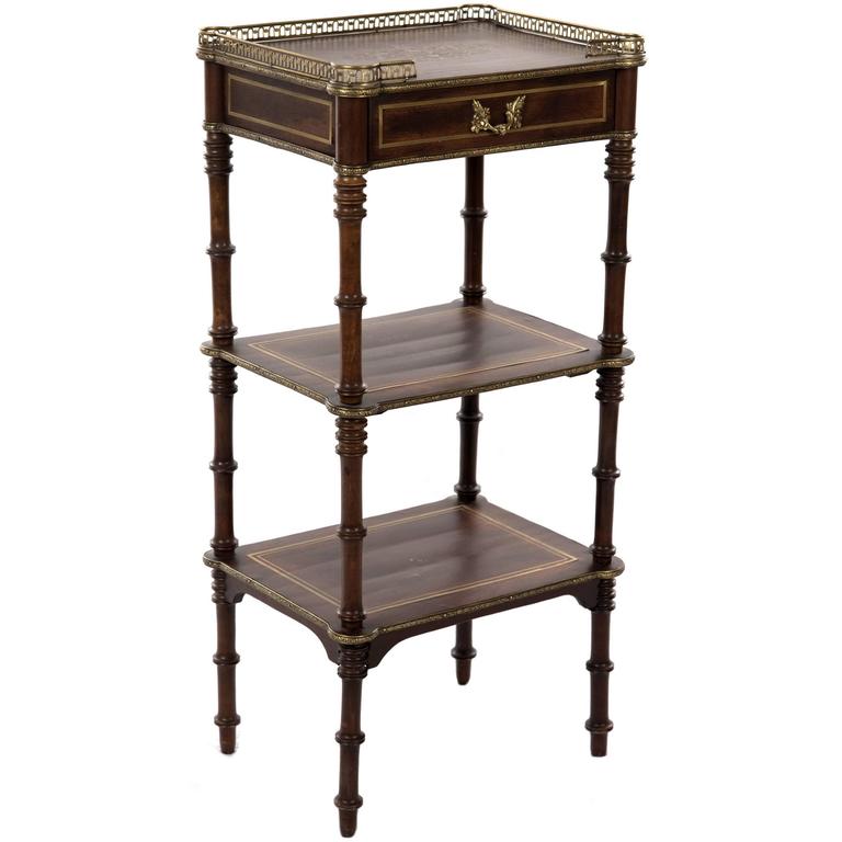 Three-Tier Napoleon III Walnut Occasional Table at 1stDibs