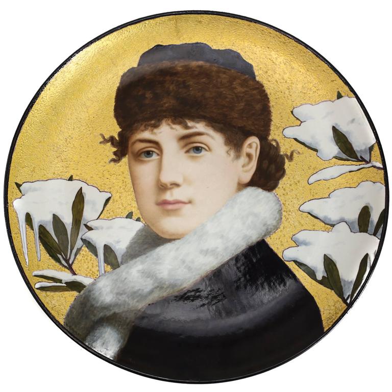 Fine Hand-Painted Portrait Charger by Herbert Wilson Foster for Minton ...
